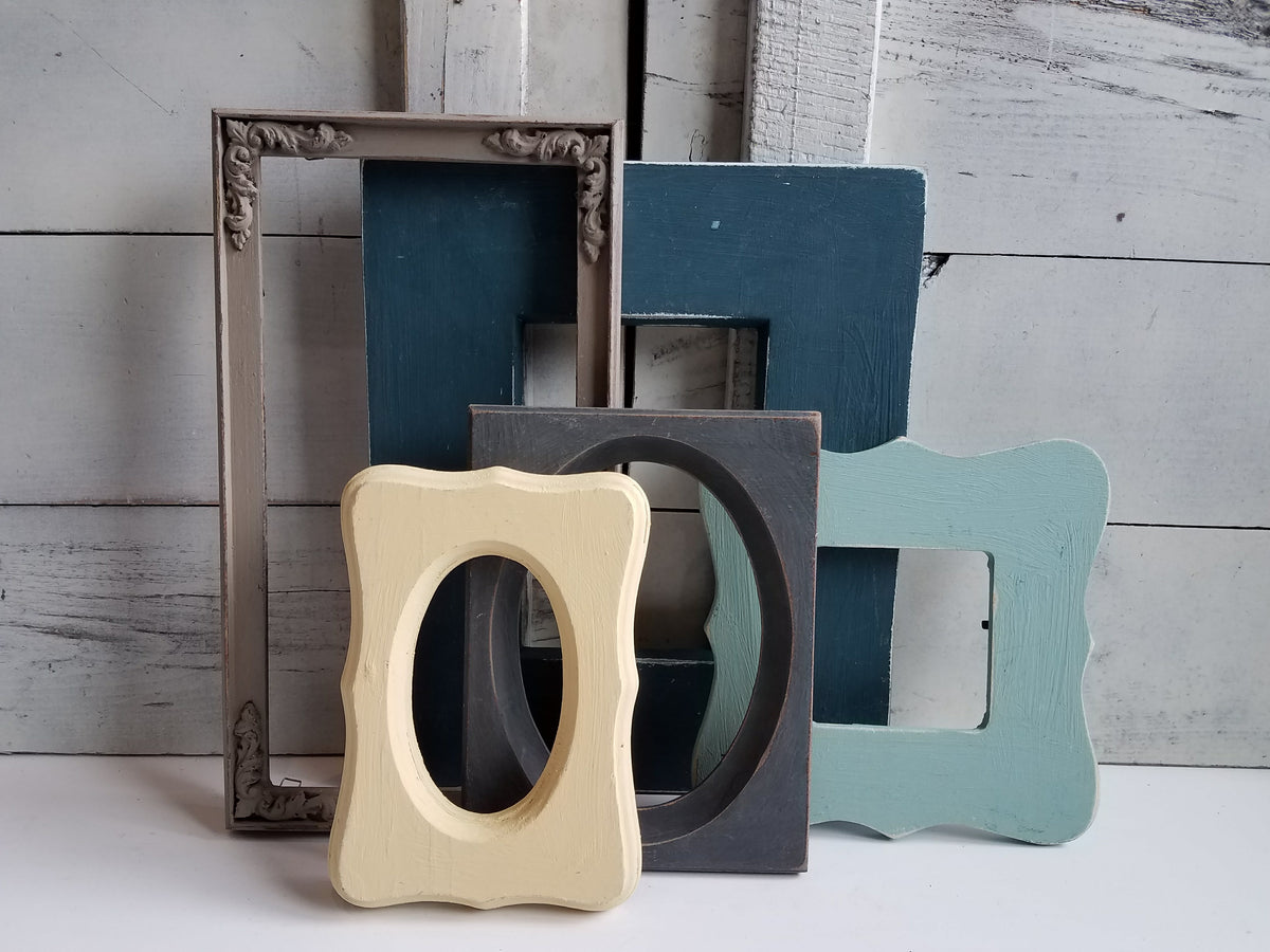 Coastal palette gallery wall frame set of mixed, vintage frames for ha ...