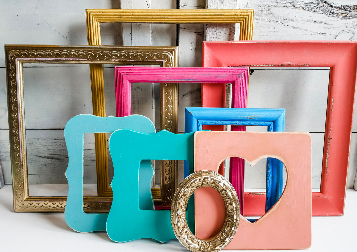 Coordinating vibrant and tropical gallery wall picture frame set with ...