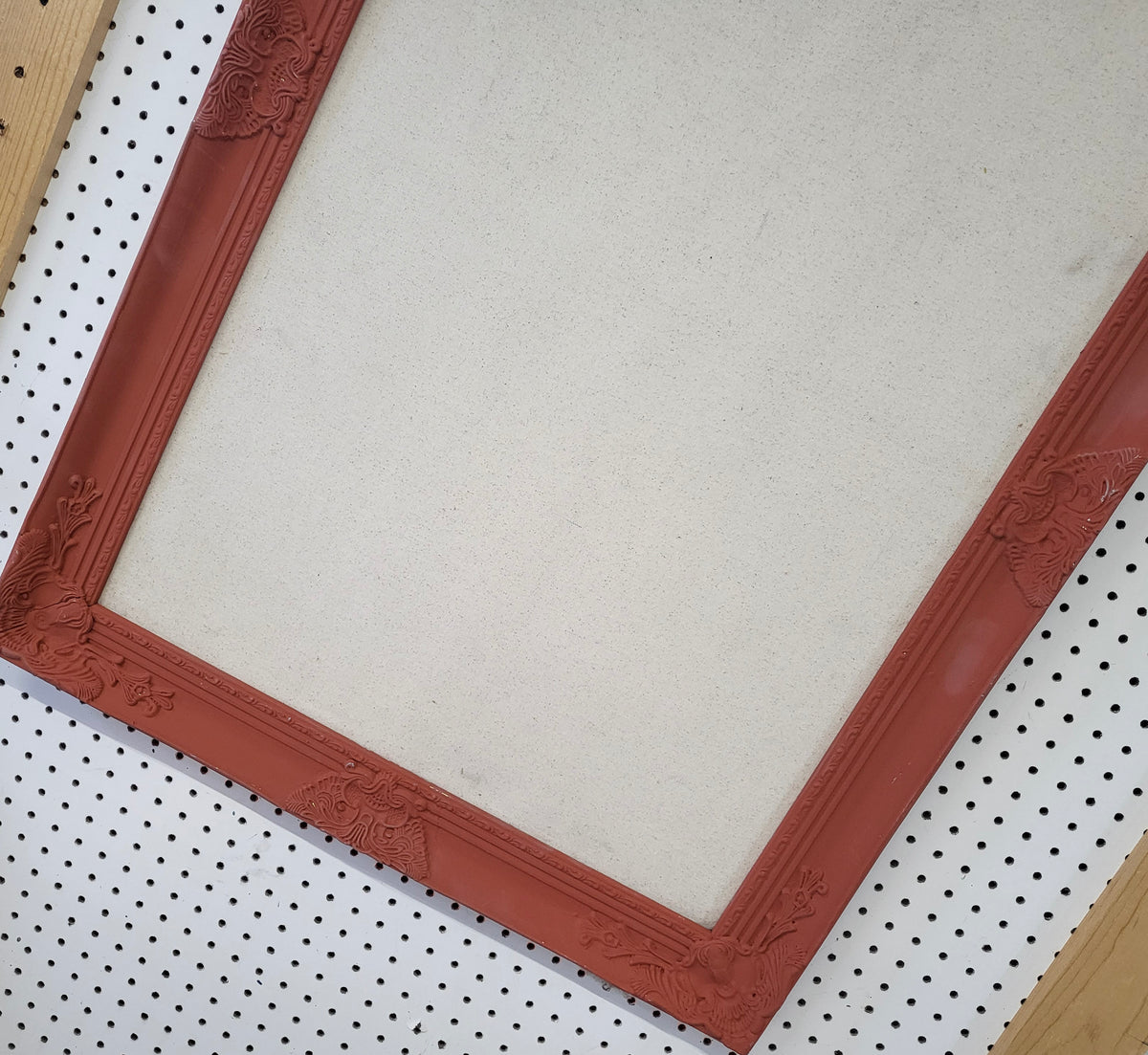 Earthy Red Framed Bulletin Board with a Neutral Linen Fabric in Variou ...