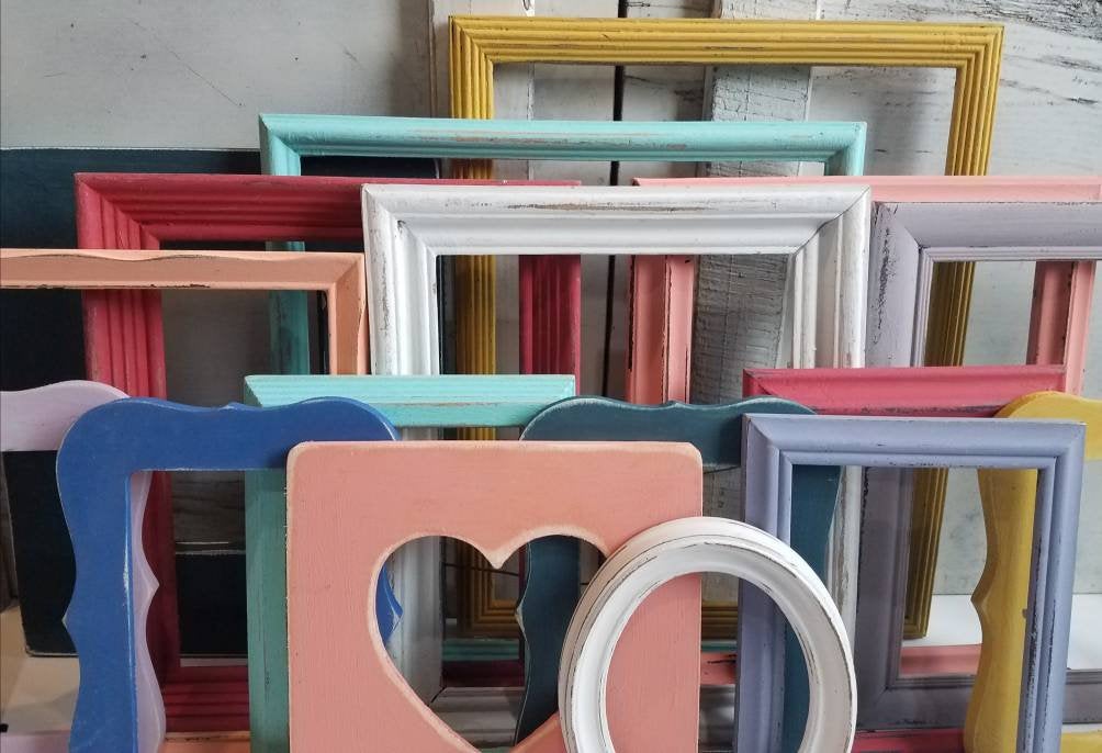 Whimical and Eclectic Vintage Gallery Wall Frame Set, Mismatched and A ...